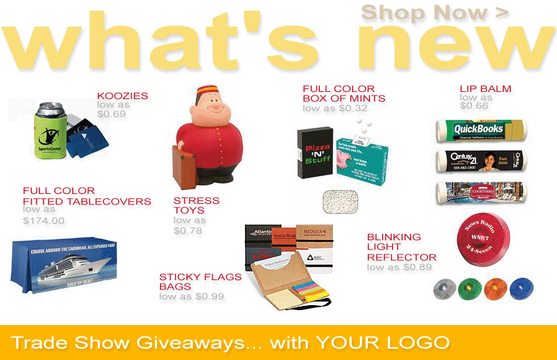 Trade show giveaways, tradeshow giveaways, cheap trade show giveaways, personalized giveaways ...